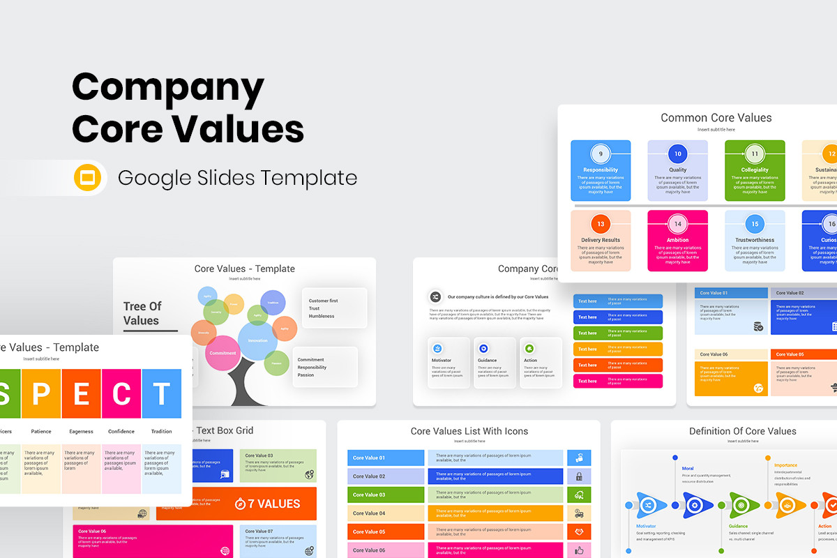 Company Core Values Google Slide Template | Nulivo Market